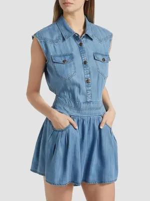 Ramy Brook Paxton Sleeveless Mini-shirtdress