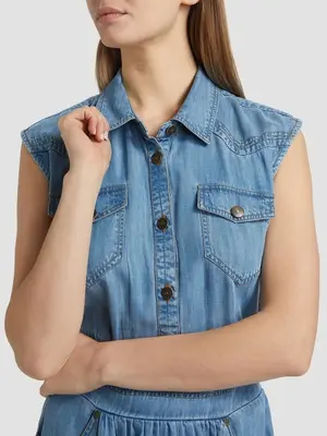 Ramy Brook Paxton Sleeveless Mini-shirtdress