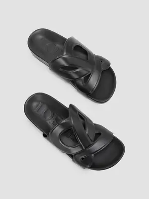 Loewe X Paula's Ibiza Ease Monogram Leather Slide Sandals