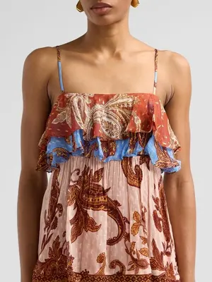 Hemant & Nandita Printed Tiered Maxi Dress