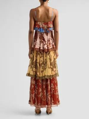 Hemant & Nandita Printed Tiered Maxi Dress