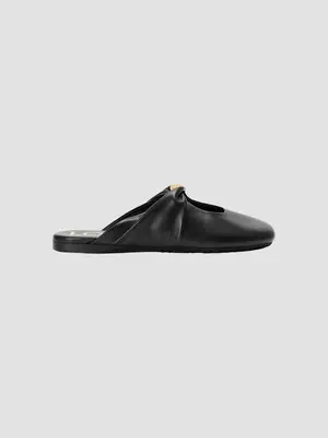 Loewe Pebble Soft Leather Mules - Black