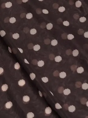 GANNI Sheer Polka Dot Jersey Long-sleeve Top