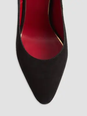 Valentino Garavani Fatale 105mm Suede Pumps - Black