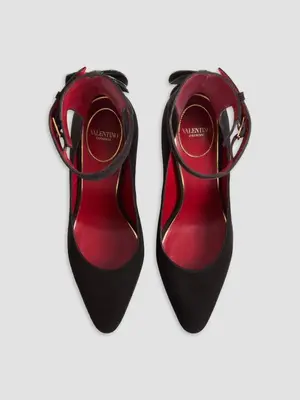 Valentino Garavani Fatale 105mm Suede Pumps - Black