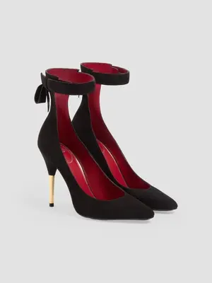 Valentino Garavani Fatale 105mm Suede Pumps - Black