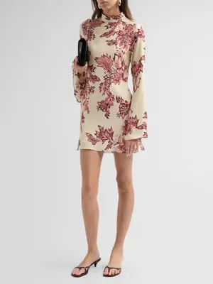 Hemant & Nandita Printed Bias-cut Mini Dress