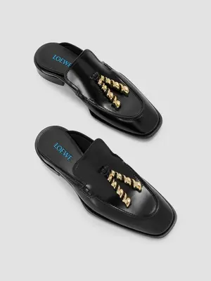 Loewe Edge 20mm Leather Mules - Black