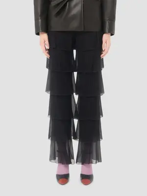 Valentino Garavani Light Georgette Pants - Black
