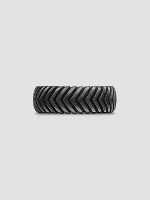 David Yurman Chevron Band Ring In Titanium, 8mm