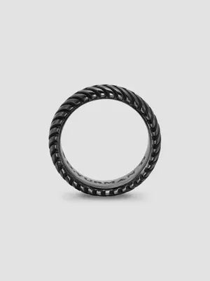 David Yurman Chevron Band Ring In Titanium, 8mm