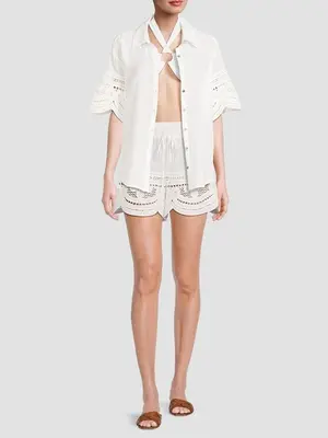Ramy Brook Shamaya Eyelet-trimmed Swim Cover-up Top