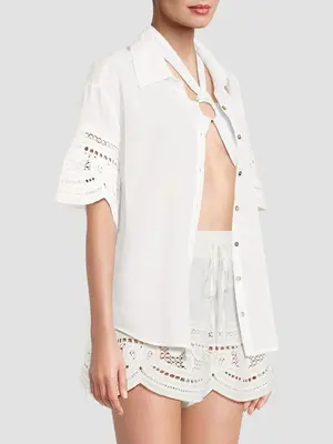 Ramy Brook Shamaya Eyelet-trimmed Swim Cover-up Top