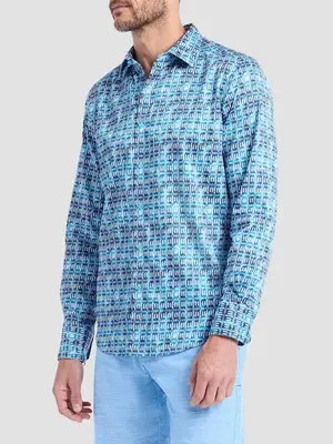 Robert Graham Westmoreland Geometric Stretch-cotton Shirt