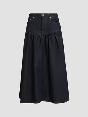 GANNI Stretch Denim Maxi Skirt