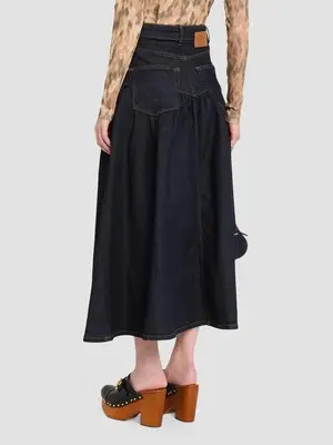 GANNI Stretch Denim Maxi Skirt