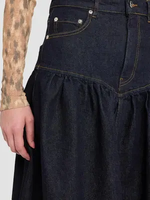GANNI Stretch Denim Maxi Skirt