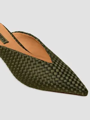 NAGHEDI Strada Satin Kitten Heels - Juniper