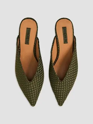 NAGHEDI Strada Satin Kitten Heels - Juniper