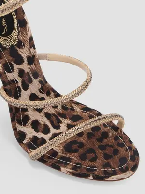 Rene Caovilla Cleo Animalier 105mm Satin Sandals