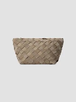 NAGHEDI Gigi Large Striped Suede Clutch Bag - Bluff