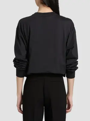 GANNI Embellished Cotton-jersey Crewneck Sweatshirt