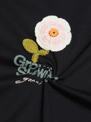 GANNI Embellished Cotton-jersey Crewneck Sweatshirt