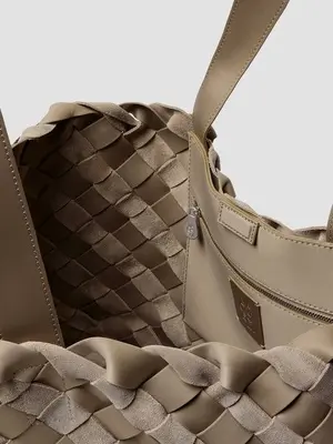 NAGHEDI Como Medium Striped Suede Tote Bag - Bluff