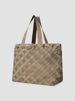 NAGHEDI Como Medium Striped Suede Tote Bag - Bluff