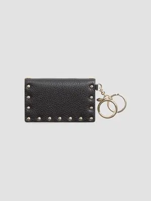 Valentino Garavani Rockstud Charm In Grainy Calfskin - Black