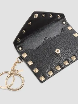 Valentino Garavani Rockstud Charm In Grainy Calfskin - Black