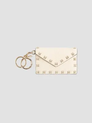 Valentino Garavani Rockstud Charm In Grainy Calfskin - Ivory