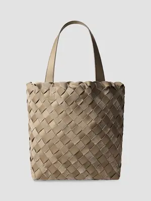 NAGHEDI Como Shopper Striped Suede Tote Bag