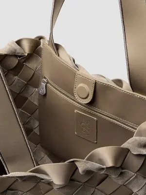 NAGHEDI Como Shopper Striped Suede Tote Bag