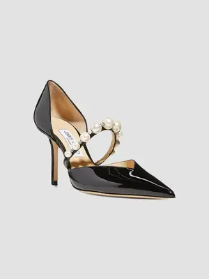 JIMMY CHOO Aurelie D'orsay 85mm Pearl & Patent Leather Pumps