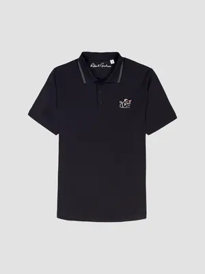 Robert Graham Monkey Business Knit Polo Shirt - Black
