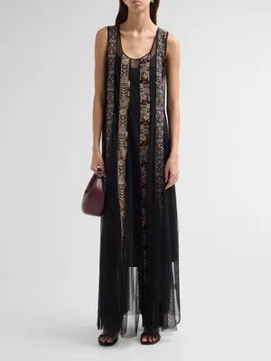 Johnny Was Ilenia Mesh Maxi Slipdress