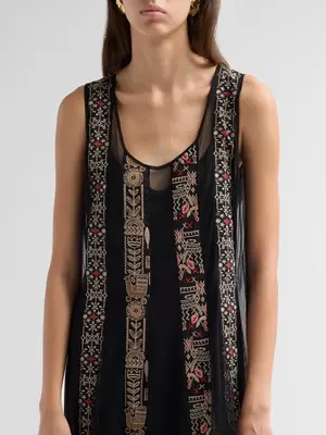 Johnny Was Ilenia Mesh Maxi Slipdress