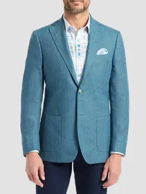 Robert Graham Fawler Woven Linen-virgin Wool Sportcoat