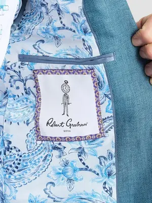 Robert Graham Fawler Woven Linen-virgin Wool Sportcoat