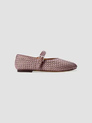 NAGHEDI Marais Satin Mary Jane Flats - Lavender