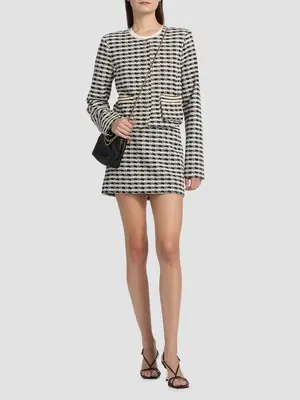 Ramy Brook Charlie Houndstooth A-line High-waisted Miniskirt