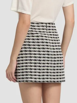 Ramy Brook Charlie Houndstooth A-line High-waisted Miniskirt