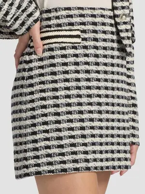 Ramy Brook Charlie Houndstooth A-line High-waisted Miniskirt