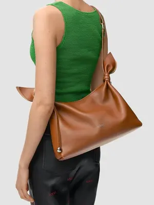Loewe Scarf Medium Leather Shoulder Bag - Squirrel