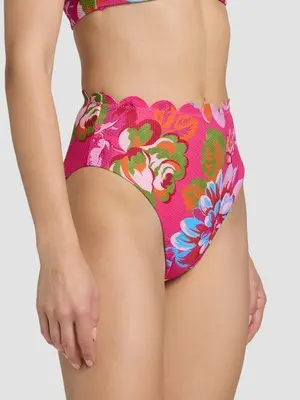 Beach Riot Nessa Floral Scallop High-rise Bikini Bottom