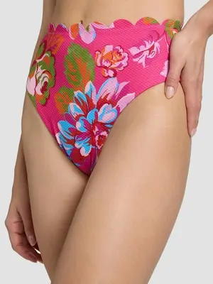 Beach Riot Nessa Floral Scallop High-rise Bikini Bottom