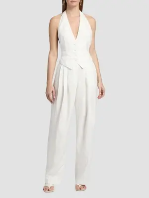 Ronny Kobo Rex Linen-blend Vest Jumpsuit