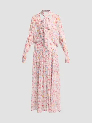 GANNI Textured Silk Georgette Maxi Dress