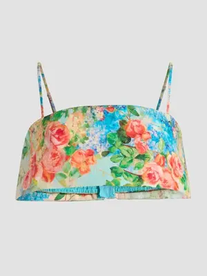Hemant & Nandita Floral Linen-cotton Crop Top - Multi